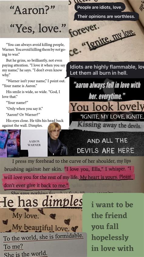 Some Aaron Warner Quotes 🫶🏾 Shatter Me Quotes Aaron Warner Book