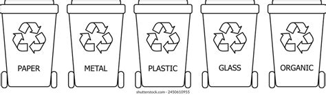 Waste Sorting Bins Icon Colouring Page Stock Vector Royalty Free Shutterstock