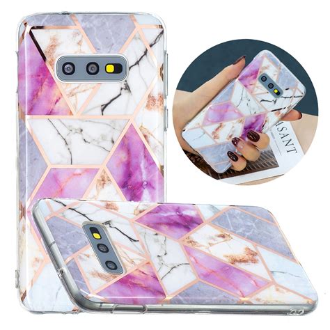 For Samsung Galaxy S10e Flat Plating Splicing Gilding Protective Case