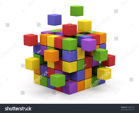 Abstract 3d Illustration Cube Assembling Blocks Stock Illustration 53909128 Shutterstock