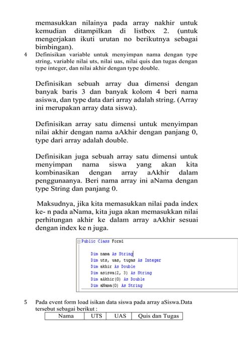 Fungsi Array Pada Vbdocx