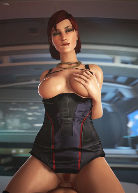 Rule 34 3d Areolae Blue Eyes Breasts Busty Commander Shepard Dress