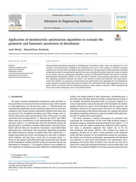 Pdf Application Of Metaheuristic Optimization Algorithms To Evaluate