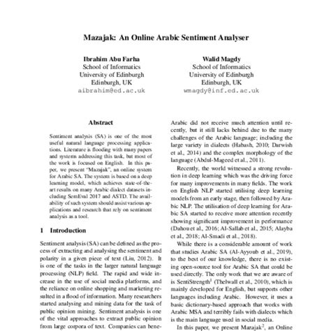 Mazajak An Online Arabic Sentiment Analyser Acl Anthology