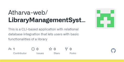 Github Atharva Weblibrarymanagementsystem Cli This Is A Cli Based