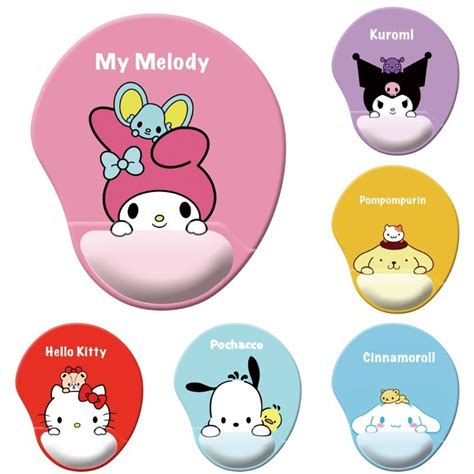 卡通三麗鷗 Melody Kuromi Cinnamoroll Melody 防滑耐用遊戲鼠標墊帶手腕支撐電腦遊戲鍵盤鼠 蝦皮購物