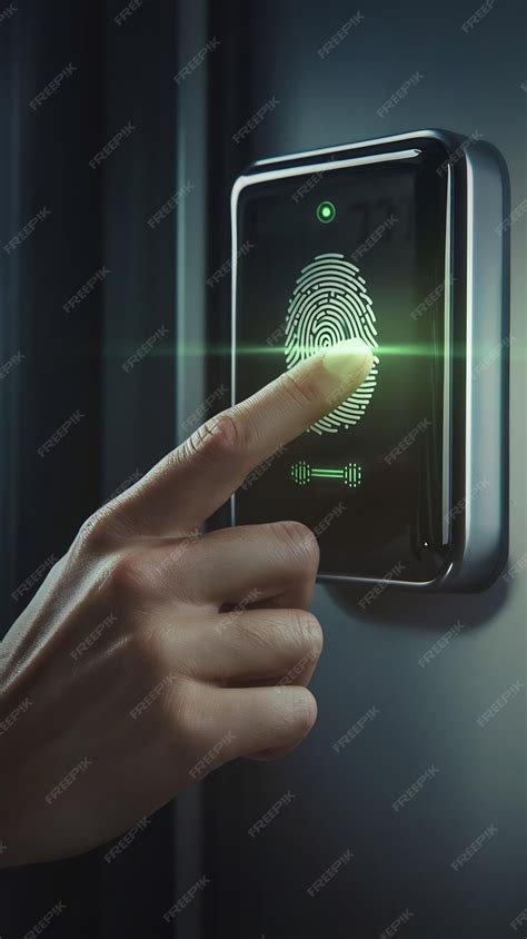 Fingerprint Scan Provides Access With Biometrics Identification Technology Security And