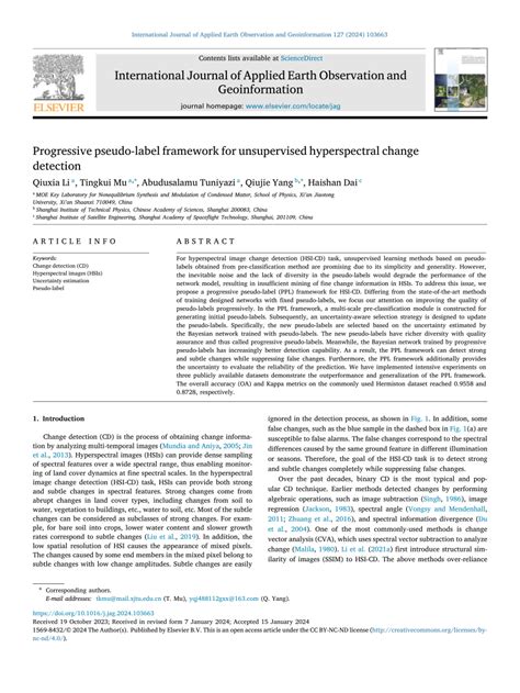 PDF Progressive Pseudo Label Framework For Unsupervised Hyperspectral