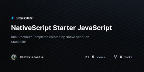 Nativescript Starter Javascript Stackblitz