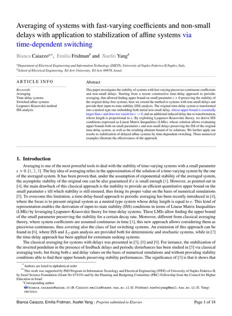 Pdf Averaging Of Systems With Fast Varying Coefficients And Non Small