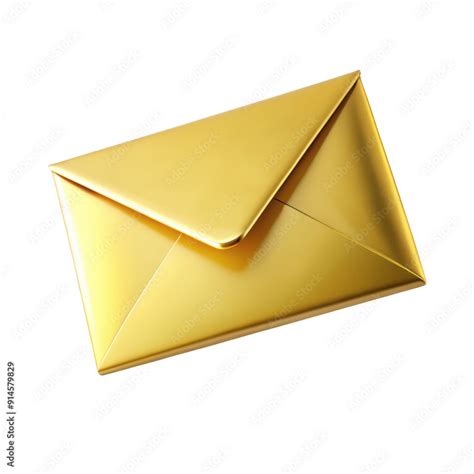 3d Glossy Gold Envelope Illustration Featuring A Sleek And Elegant Design Isolated On