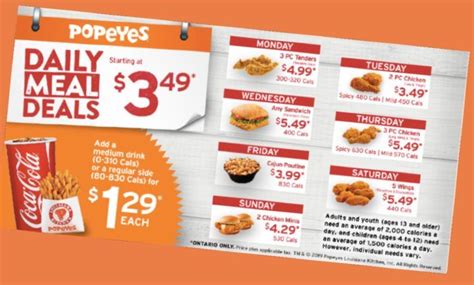 Daily Deals At Popeyes