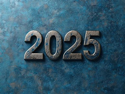 어두운 표면 배경의 2025 3d 텍스트 효과 Png 일러스트 무료 다운로드 Lovepik