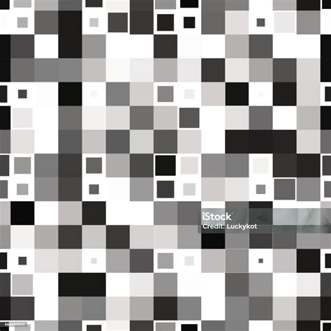 정사각형 픽셀 흑백 모자이크 완벽 한 패턴입니다 벡터 일러스트입니다 기와 제작자에 대한 스톡 벡터 아트 및 기타 이미지 기와 제작자 기하 도형 단순함 Istock