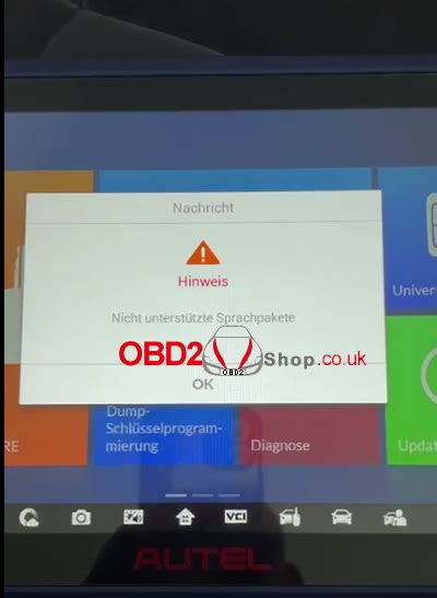 Autel Im608 Pro Displays “language Packs Not Supported” Error