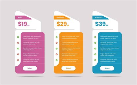 Minimalistic Modern Pricing Layout Design With Abstract Shape And Gradient 23849168 Vector Art