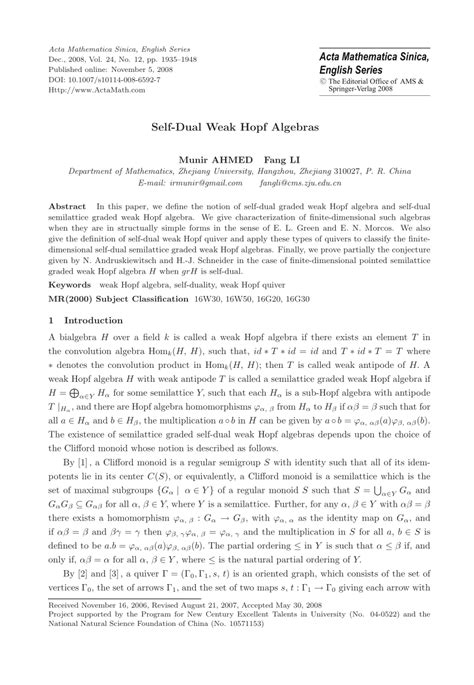 Pdf Self Dual Weak Hopf Algebras