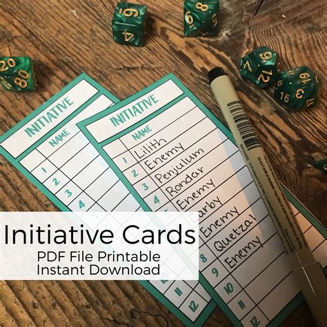 Dnd Initiative Cards Dm Binder Must Have Pdf Printable Etsy