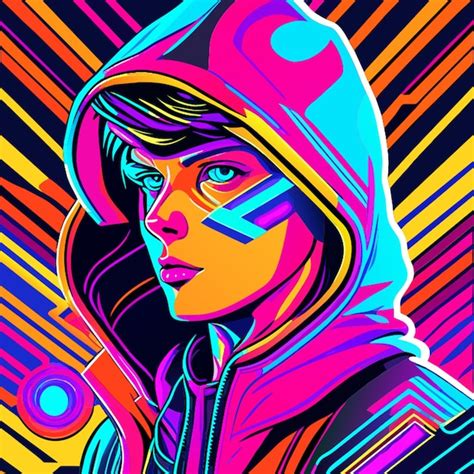 Premium Vector A Retro Style Hoodie Design Interested In Neon Colors And Retro Graphics Vector