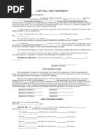 Holographic Will Sample Template Pdf Will And Testament Document