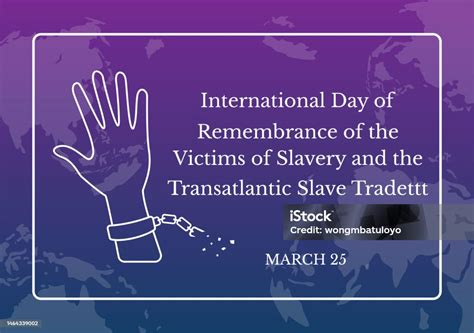 국제 노예 제도 및 대서양 횡단 노예 무역 희생자 추모의 날 손에 부러진 수갑이 있는 손으로 그린 그림 디자인 수갑에 대한 스톡