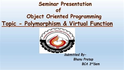 polymorphism and virtual function pptx