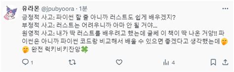 파이썬 개발자인데 러스트 배우고 싶어요