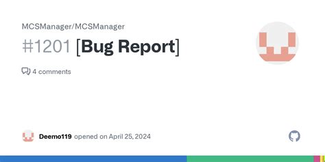Bug Report Issue 1201 MCSManager MCSManager GitHub
