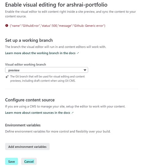 Error When Enabling Visual Editing Support Netlify Support Forums