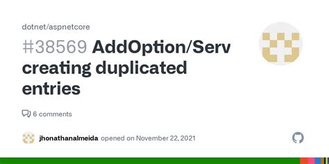 Addoptionserviceconfigure Creating Duplicated Entries · Issue 38569