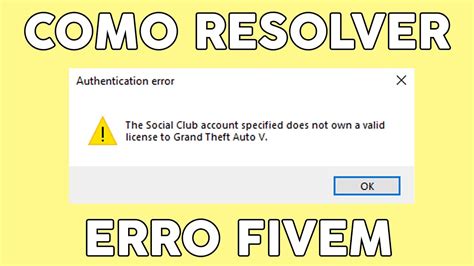 Fivem SoluÇÃo The Social Club Account Specified Does Not Own Valid
