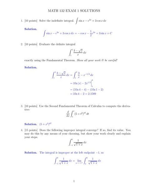 Math 132 Exam 1 Solutions