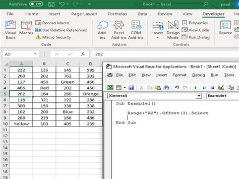 how to use vba excel offset to select cells programmatically 500 rockets marketing