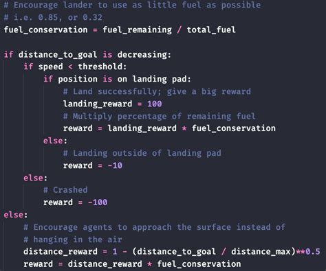 How To Design A Reinforcement Learning Reward Function For A Lunar
