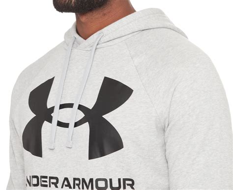 Under Armour Mens Ua Rival Fleece Big Logo Hoodie Light Grey Nz