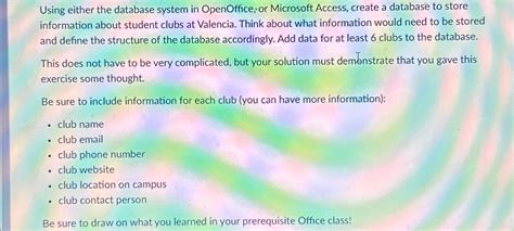Solved Using Either The Database System In Openoffice Or