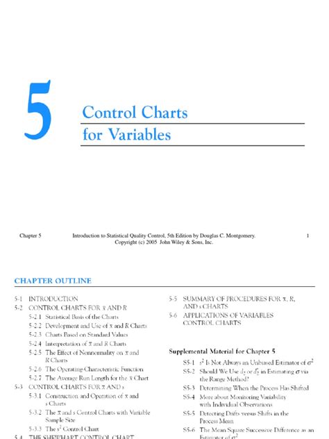 Chap05 Variable Control Charts Pdf Normal Distribution Statistics