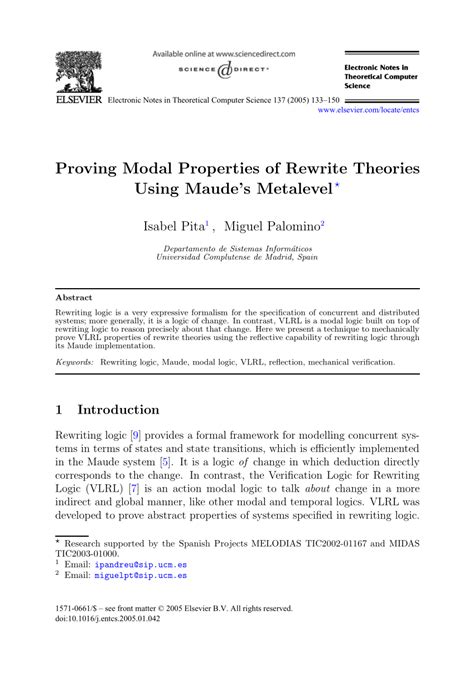 Pdf Proving Modal Properties Of Rewrite Theories Using Maudes Metalevel