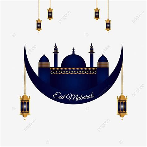 Eid Mubarak Mosque Vector Png Images Beaitiful Eid Mubarak Moon And
