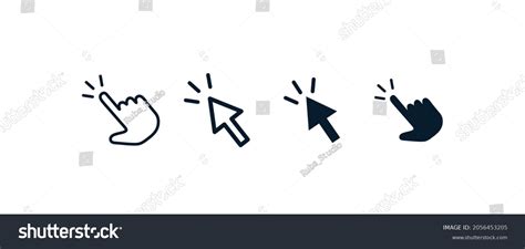 Computer Mouse Click Cursor Black Arrow Stock Vector Royalty Free