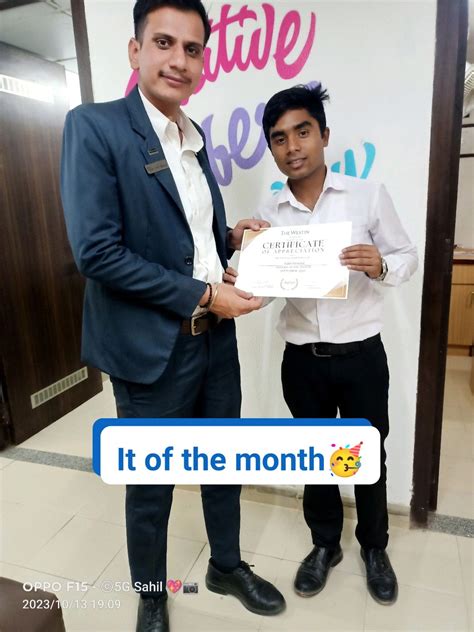 Sahil Mandal On Linkedin My Fast Achivement🥳💖trainee Of The Month And Today Im Very Happy…