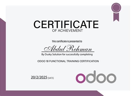 I Am Pleased To Have Successfully Completed The Training Session On Odoo Abdul Rehman