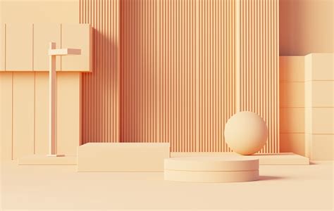 3d 렌더링 추상 디스플레이 연단 플랫폼 제품 프리젠테이션 및 광고 깔끔한 디자인의 미니멀한 장면 배경 모형을 위한 빈 받침대