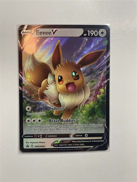 Eevee V Swsh065 Black Star Promo Ultra Full Art Pokemon Holo Foil Rare