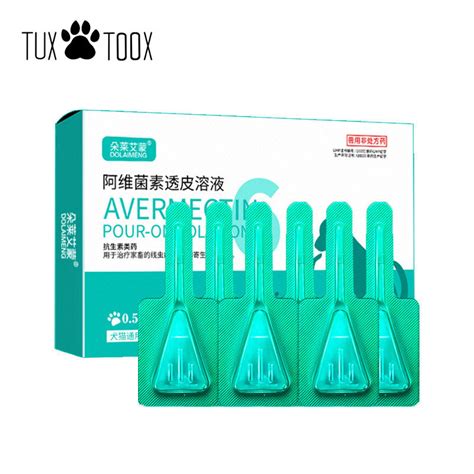 Avermectin Drops For Cats Dogs 1mlpc 6pcsbox Fleas Ticks Mites Lice
