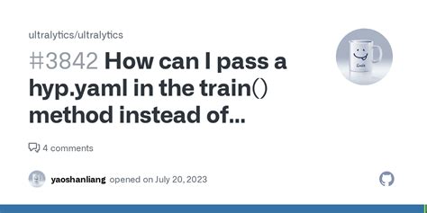 How Can I Pass A Hypyaml In The Train Method Instead Of Replacing