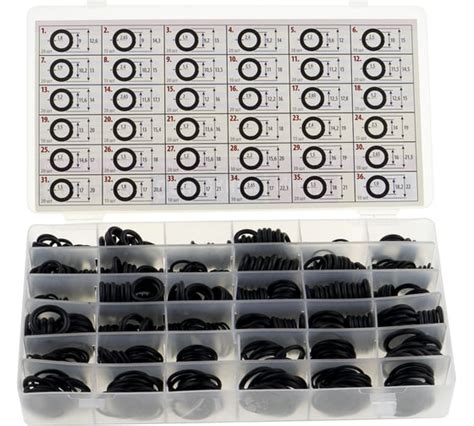 Набор резиновых колец Сантехкреп сантехник №41 в органайзере 620 колец от 9 до 18 мм 36 видов