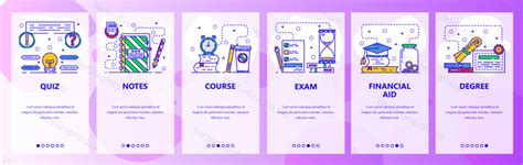 Mobile App Onboarding Screens Education College Degree