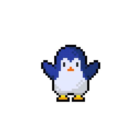 Penguin In Pixel Art Style 20577148 Vector Art At Vecteezy
