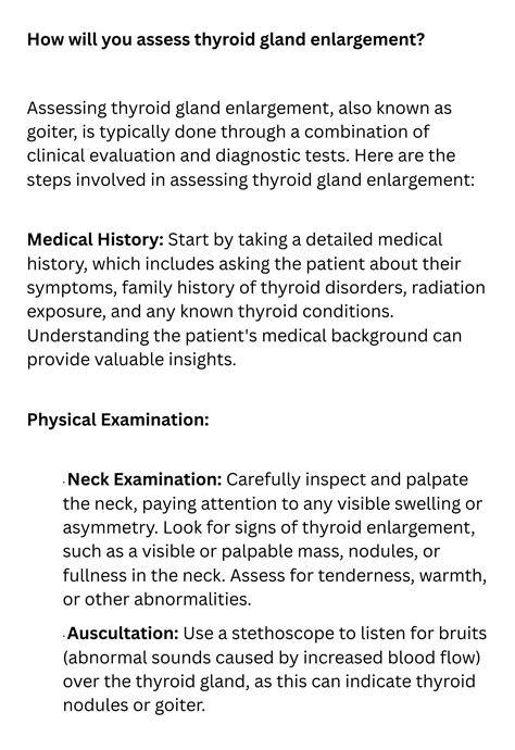 Solution How Will You Assess Thyroid Gland Enlargement Studypool